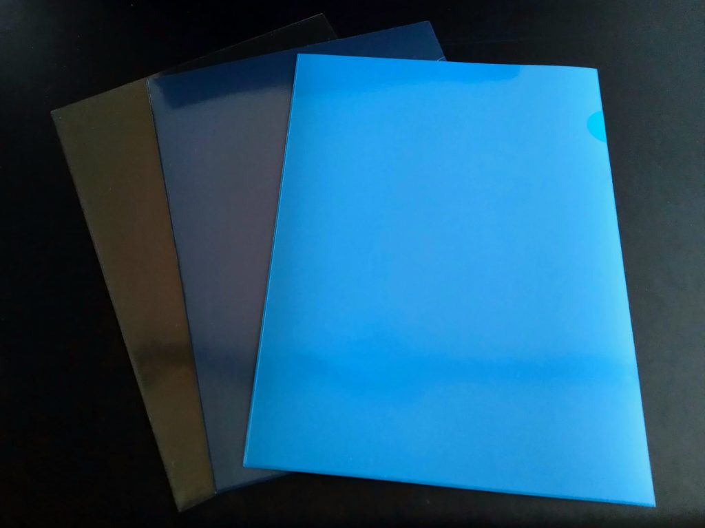 L-Shaped Clear Transparent A4 Folders, 100% customised - Zeta Srl